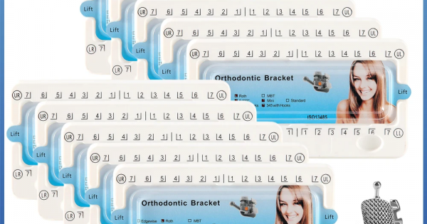 10 Packs Dental Orthodontic Brackets AZDENT Metal Mini Bracket Braces ...
